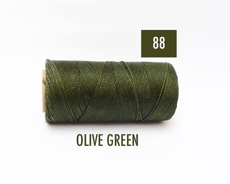 OLIVE GREEN Waxed Macrame Thread Linhasita 88 1mm Spool of - Etsy