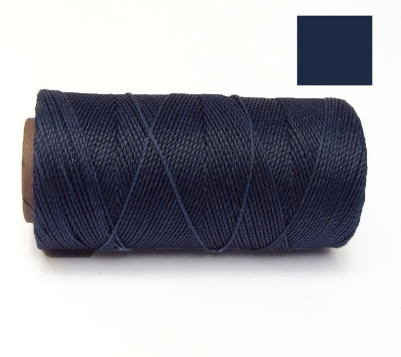 Navy Blue Macrame Cord Waxed Polyester Cord Spool of 188 Yards - Etsy
