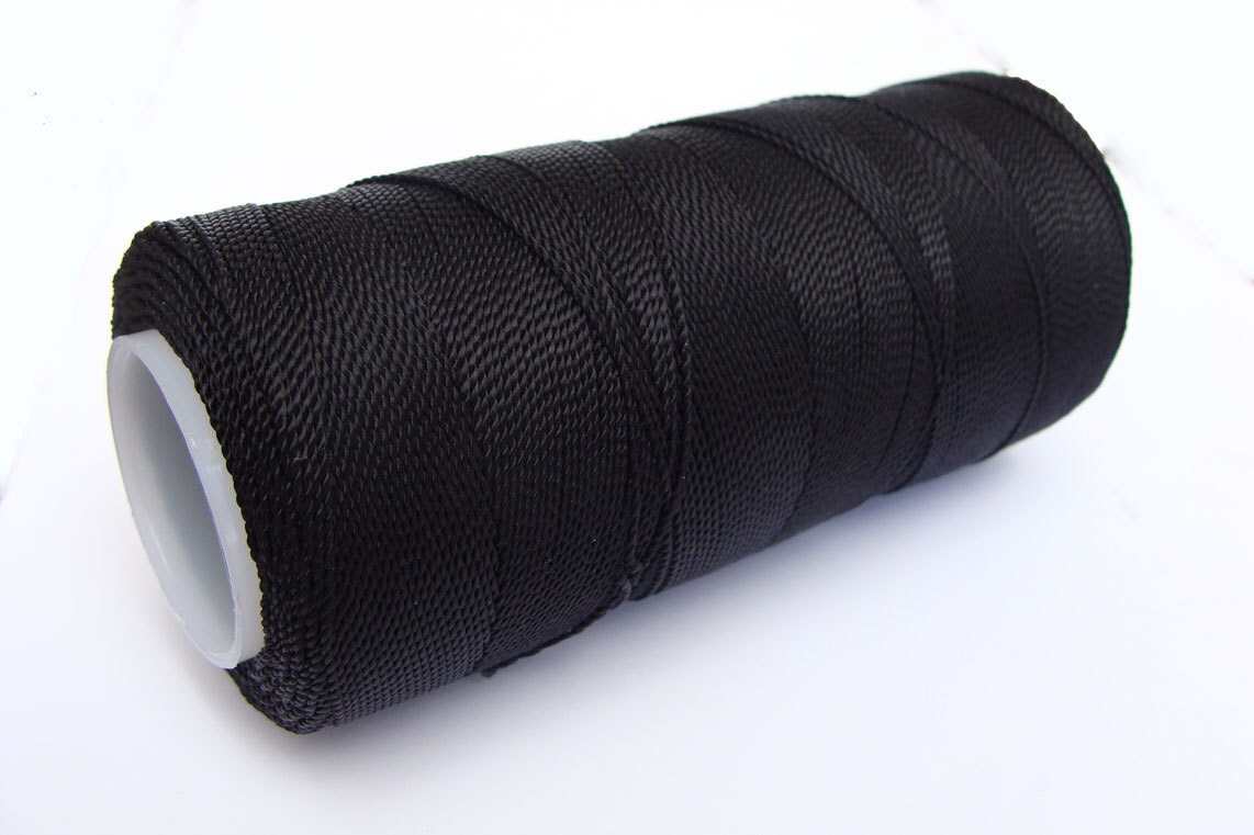 BLACK Nylon Cord * Non Waxed Micro Macrame Cord * Crochet Thread ...
