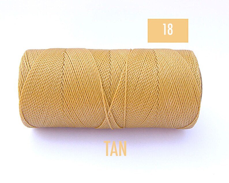 Waxed Macrame Cord Waxed Polyester Thread TAN Linhasita - Etsy