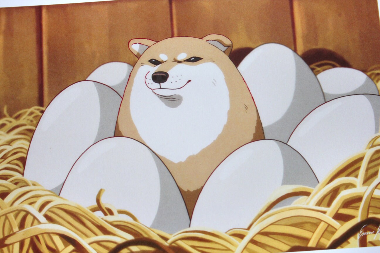 Shiba Egg Art Print A5 Size - Etsy