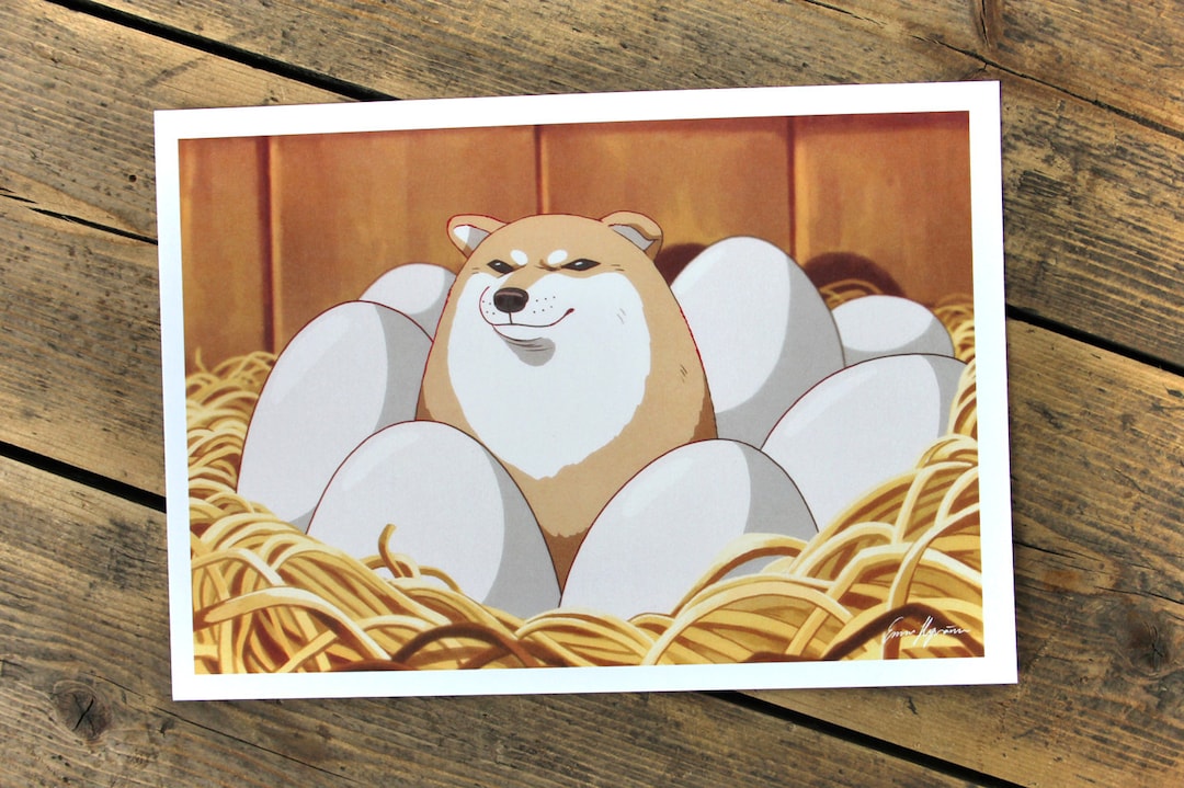 Shiba Egg Art Print - A5 Size - Etsy