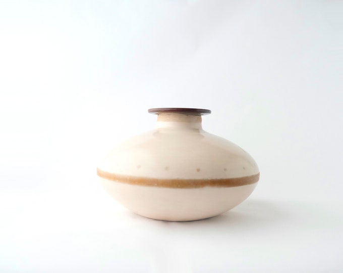 Vintage Pottery Vase, Chulucanas Peruvian, Beige Brown - Etsy