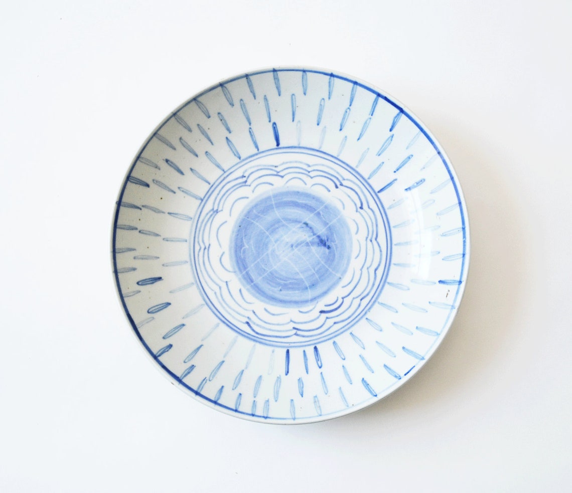 Antique Chinese Longevity Plate Blue and White | Etsy