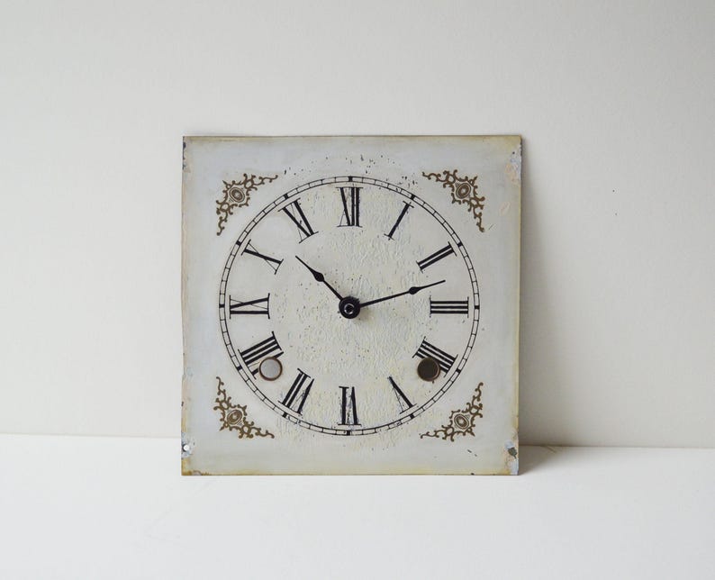 Antique Small Metal Clock Dial Clock Face Folk Art Connecticut 1800's 6 ...