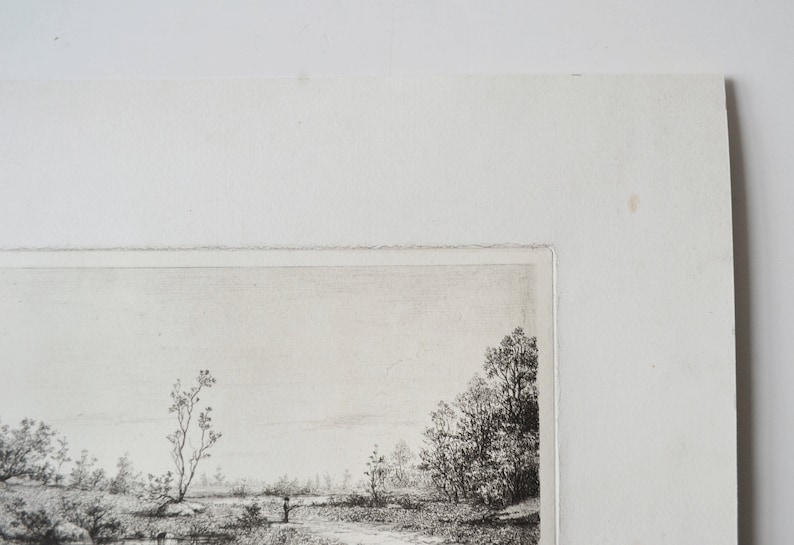 Antique Etching by Charles Walker Signed Chine Colle Landscape - Etsy
