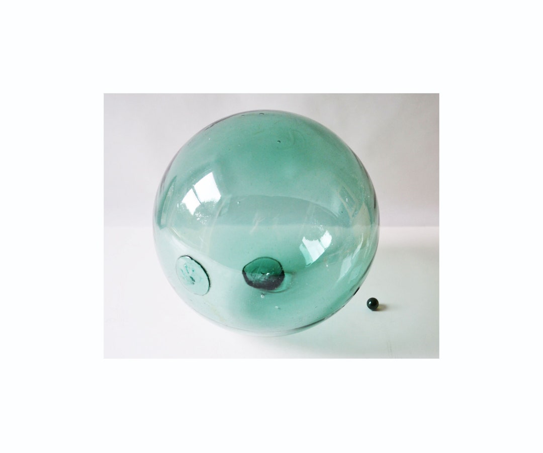 Blown Glass Ball Float Aqua Green Glass 9 Fishing Nautical Decor - Etsy