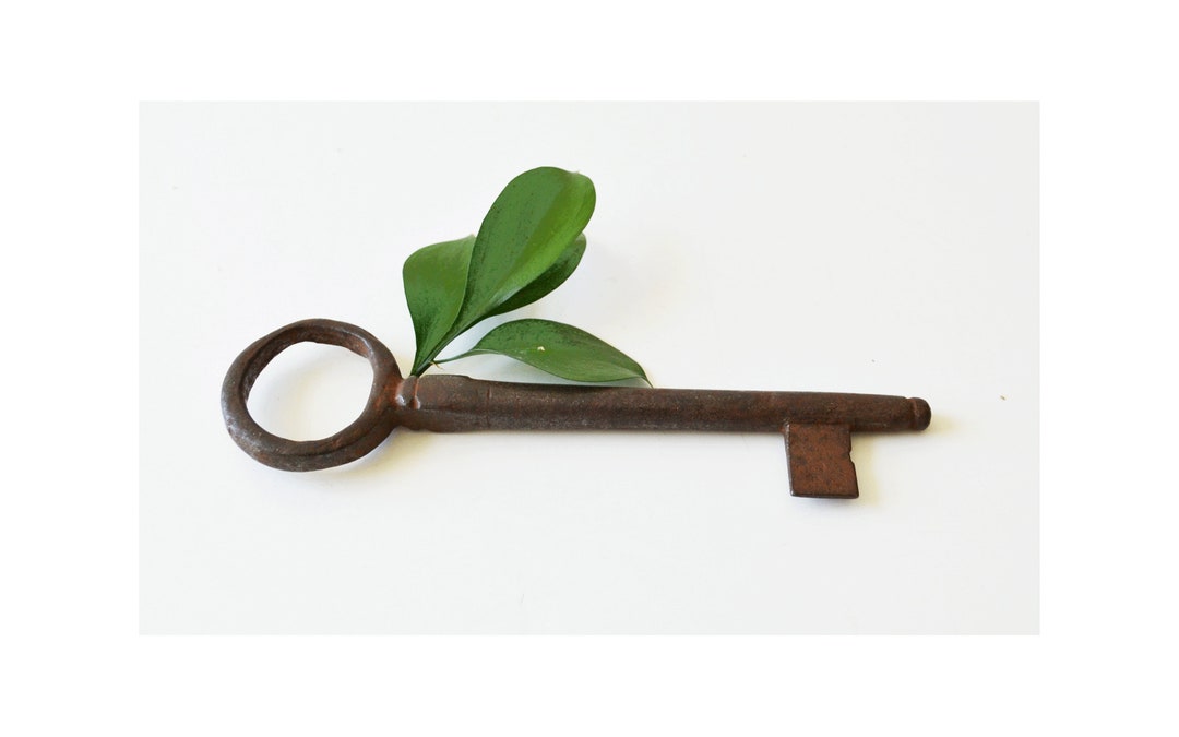 Very Large Antique Skeleton Key Hand Wrought Iron Key Old Metal ...