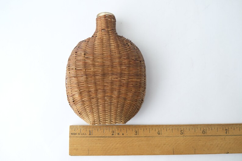 Antique Glass Bottle Flask Wicker Covered Civil War Era - Etsy