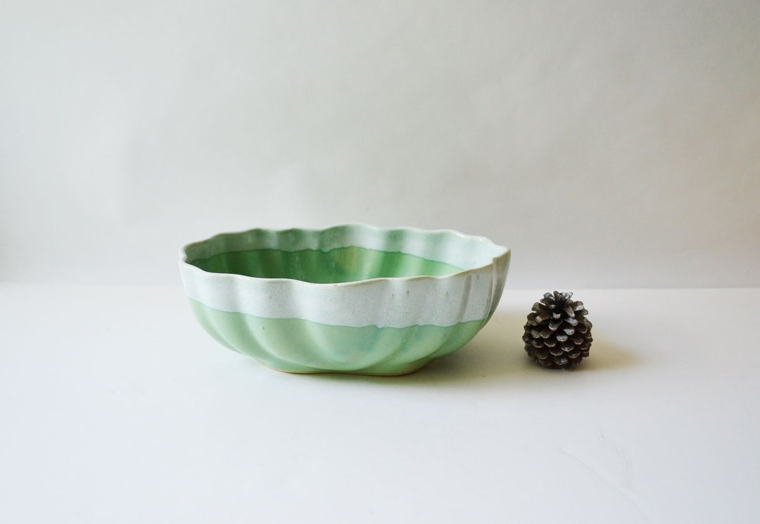 Vintage Cookson Pottery Planter Made in USA 603 Light Green Drip Glaze ...