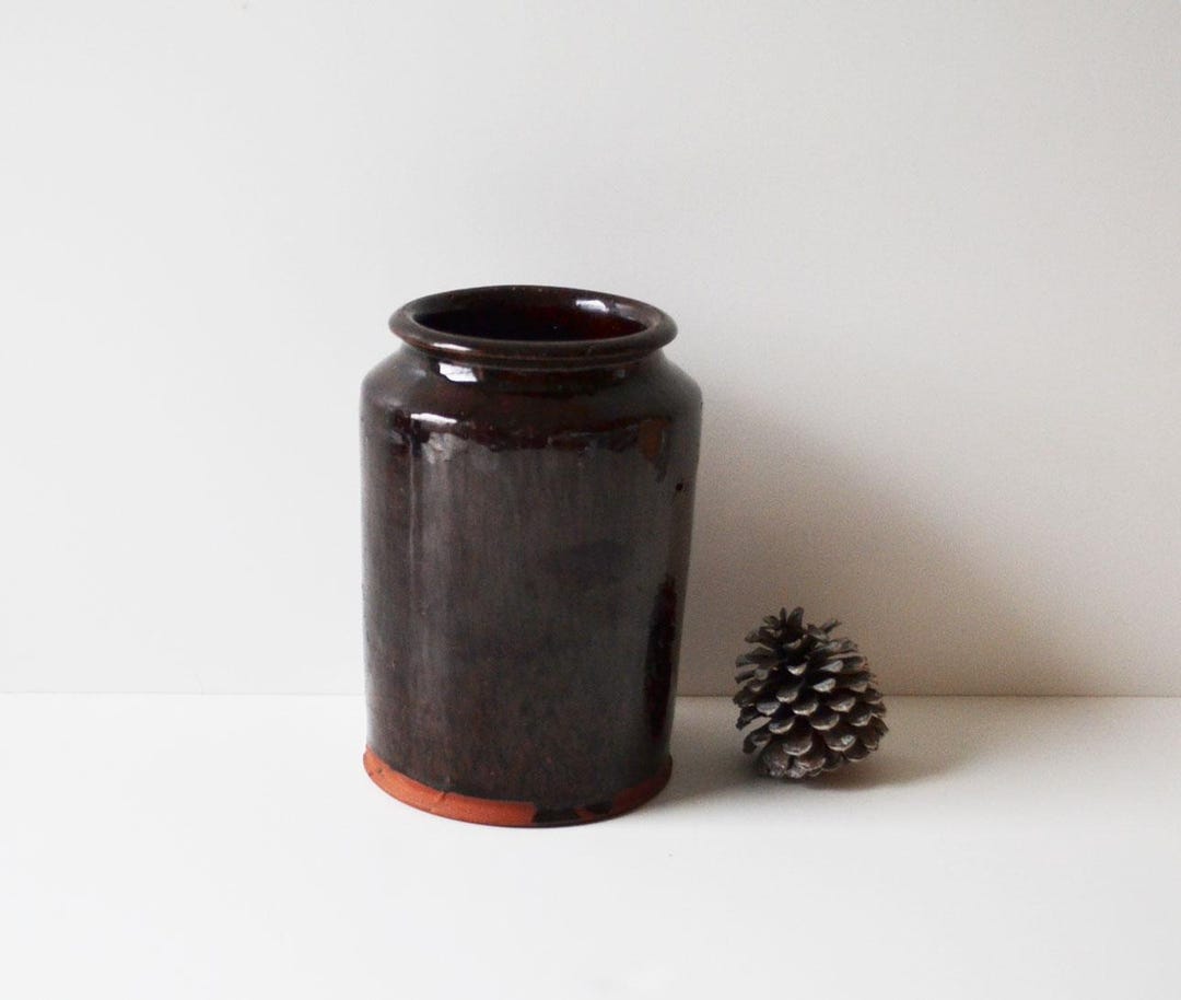 Antique Redware Pottery Pot 6" - Etsy