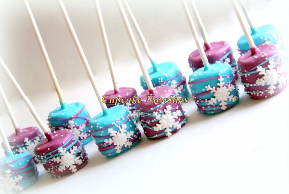 Copos De Nieve De Malvavisco Blue Taza Llena De Chocolate Caliente Con