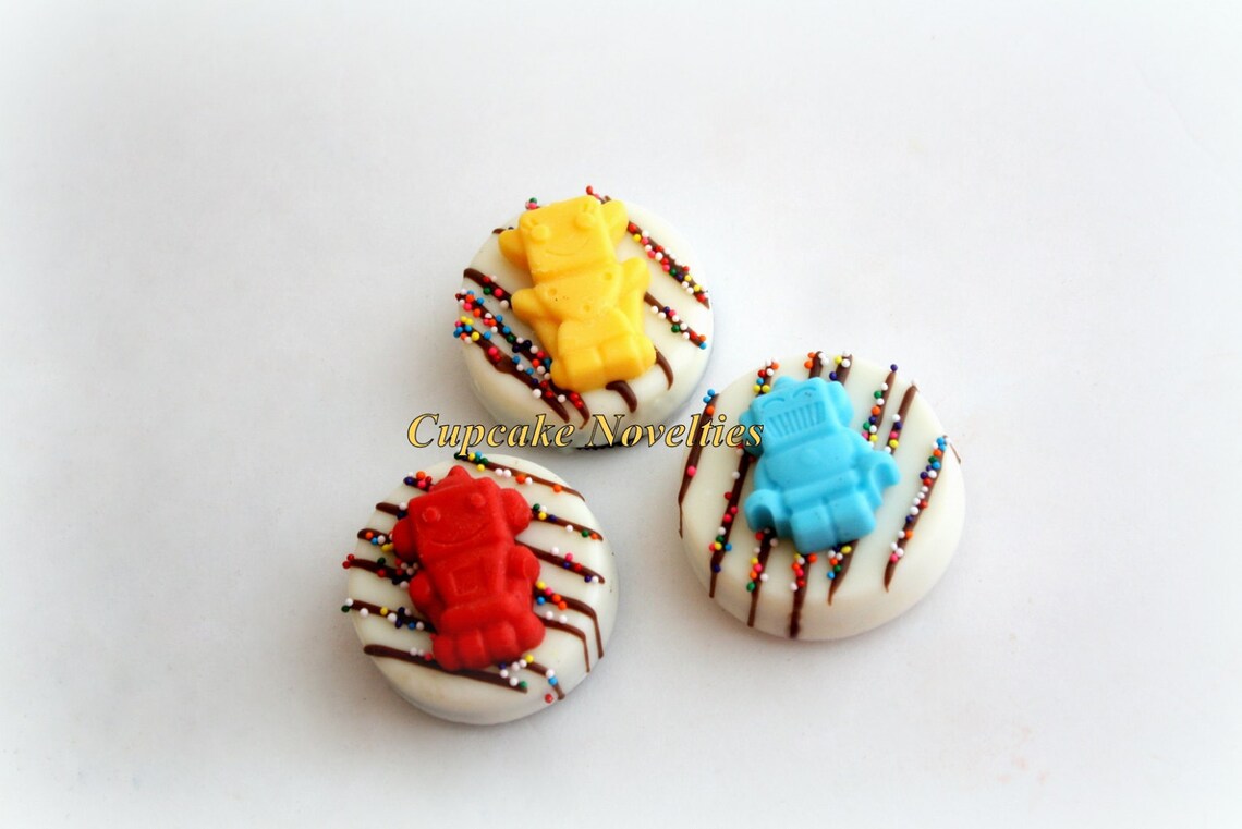 Robot Birthday Chocolate Oreos Cookies Pops Robot Cookies Nuts | Etsy