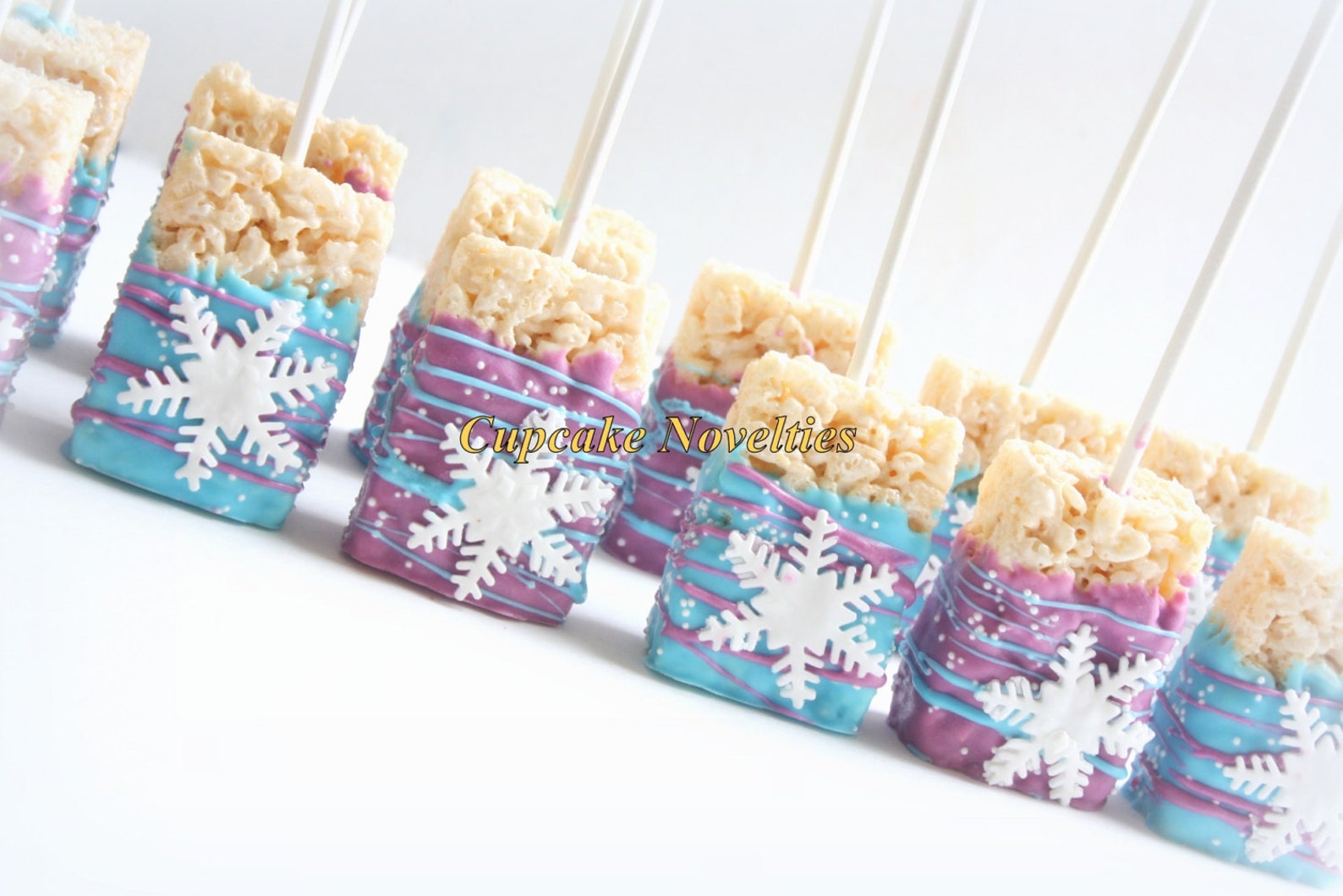 Snowflake Birthday Snowflakes Chocolate Dipped Rice Krispie Treats ...