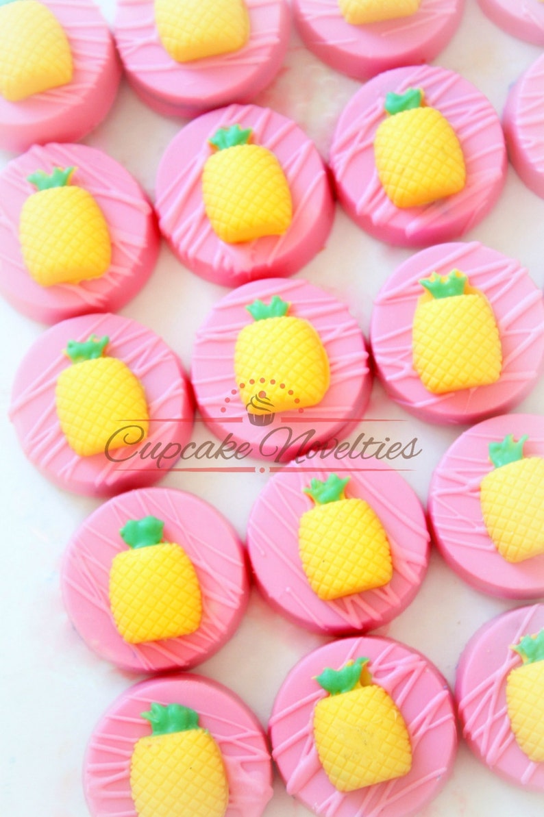 Pineapple Cookies Flamingo Favors Pineapple Chocolate Oreos - Etsy