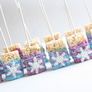 Snowflake Birthday Snowflakes Chocolate Dipped Rice Krispie Treats ...