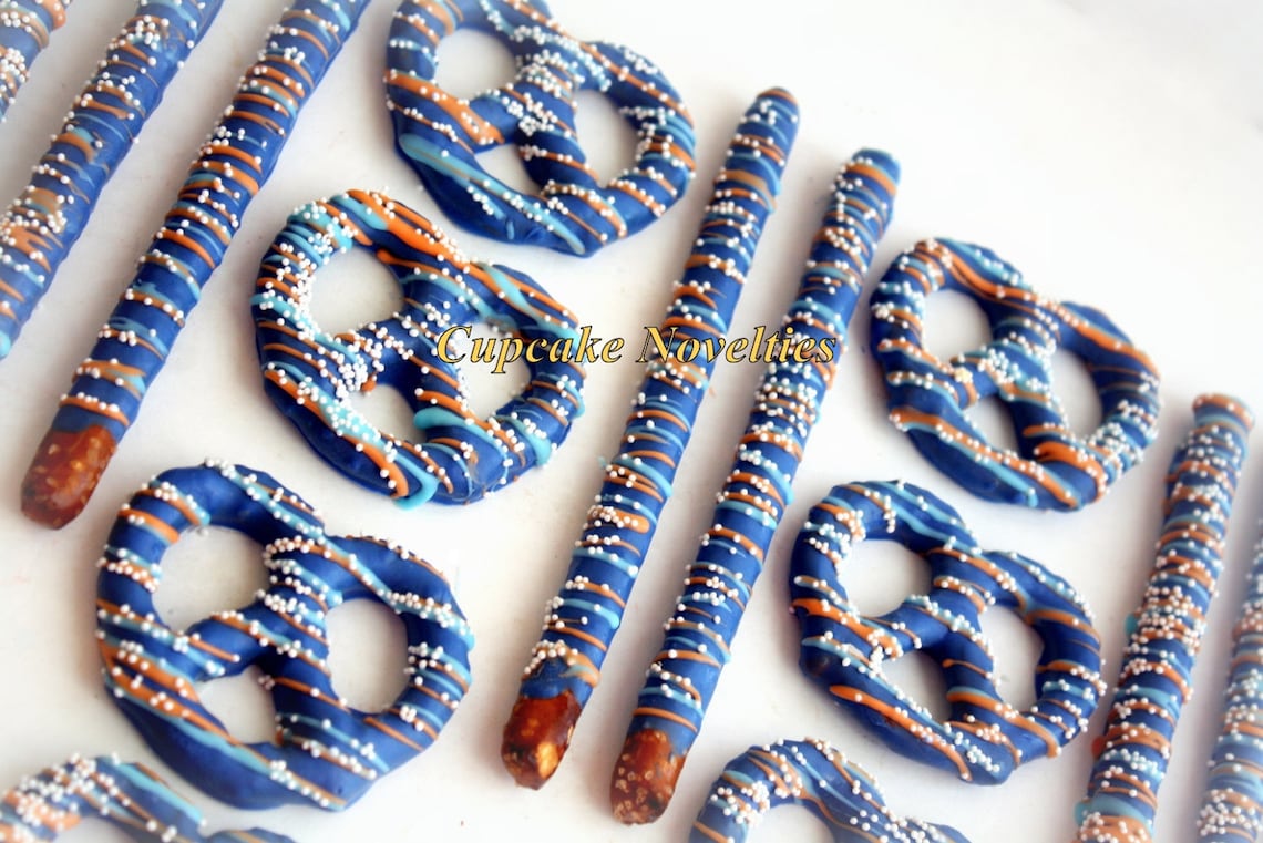 Planes Birthday Airplane Orange Blue Chocolate Dipped Pretzels - Etsy
