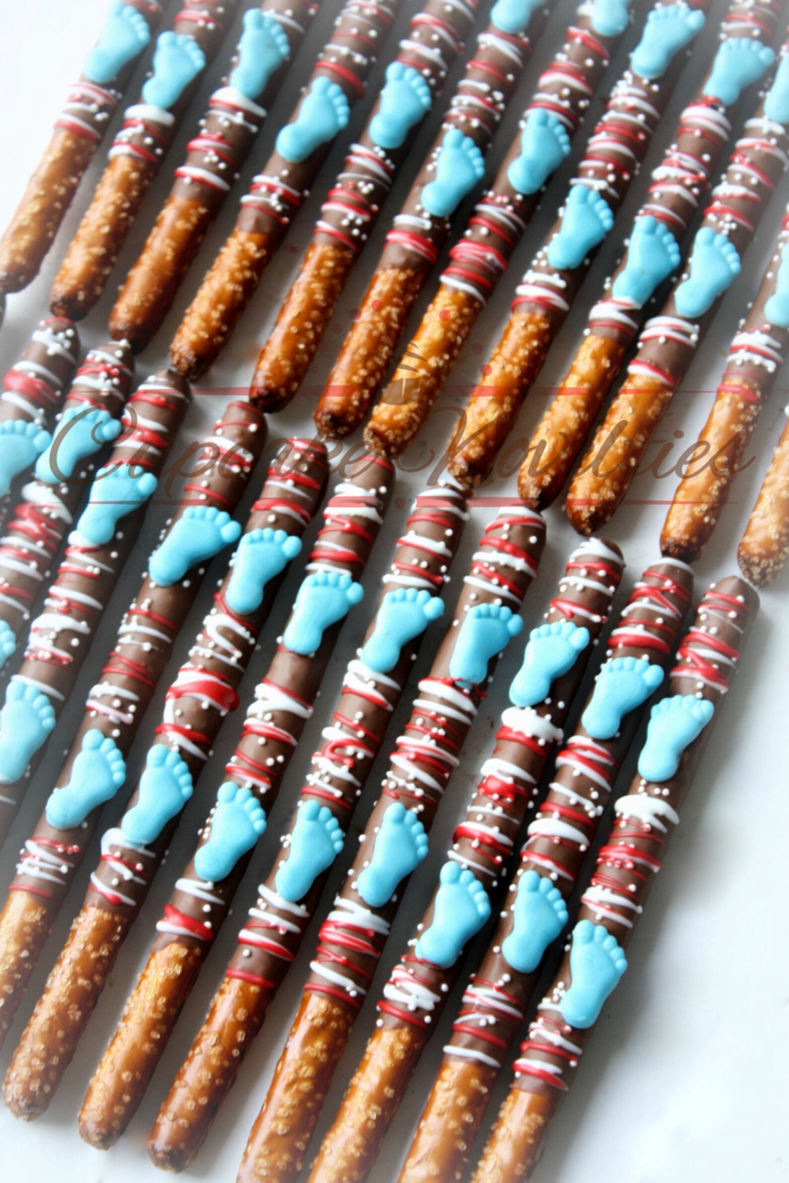 Baby Shower Cookies Boy Baby Girl Baby Feet Cookies Pretzels Gender ...