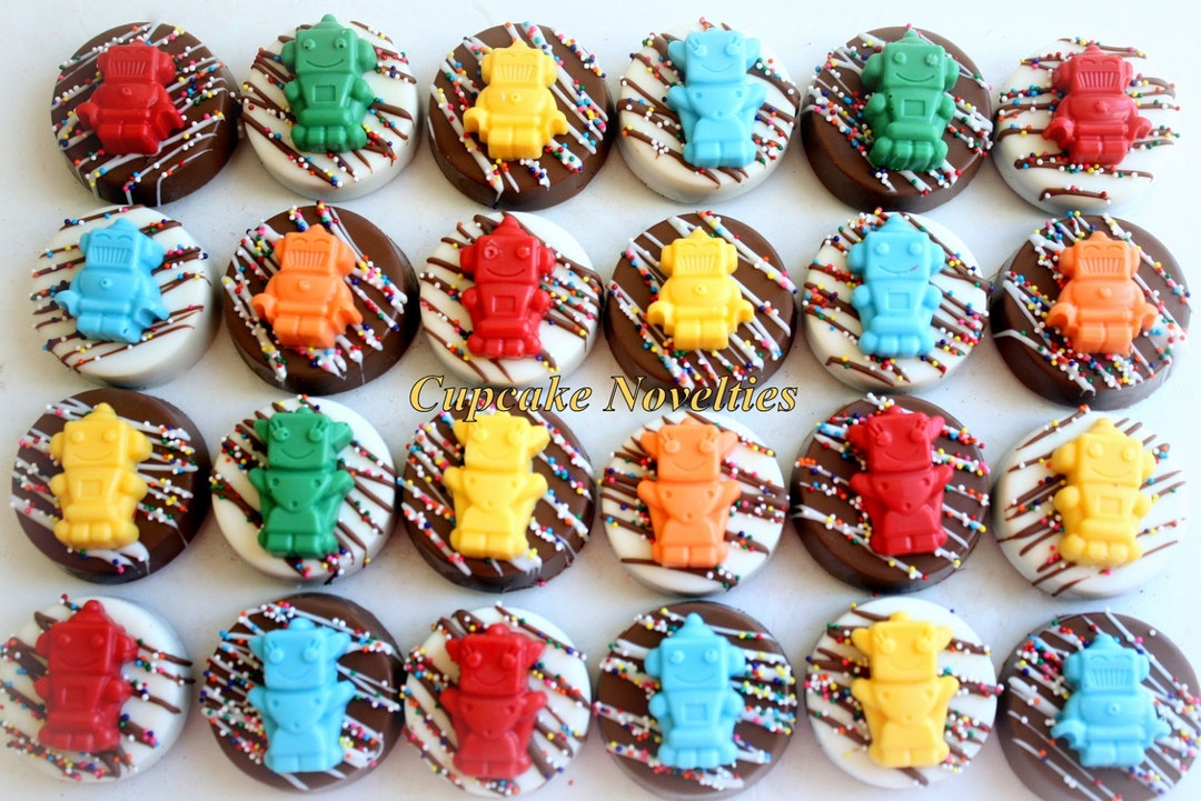Robot Birthday Chocolate Oreos Cookies Pops Robot Cookies Nuts and ...