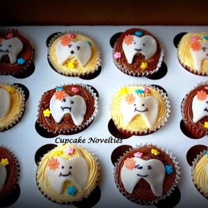 Dentist Gift Fondant Teeth Tooth Cupcake Toppers DIY Cupcakes Cake ...