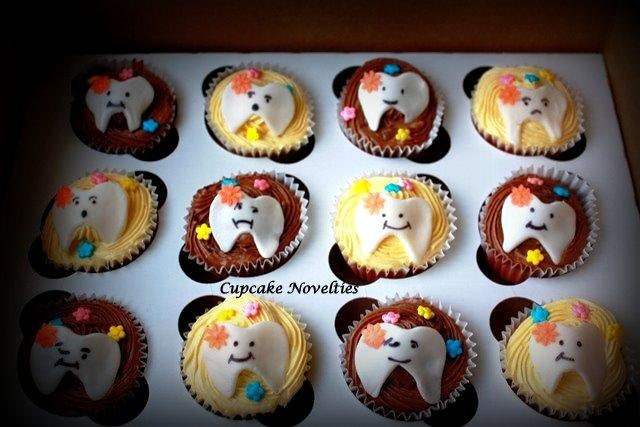 Dentist Gift Fondant Teeth Tooth Cupcake Toppers DIY Cupcakes - Etsy