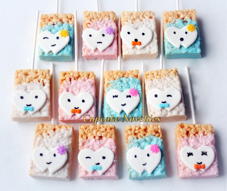 Dentist Gift Tooth Cookies Teeth Chocolate Dipped Rice Krispie Treats ...