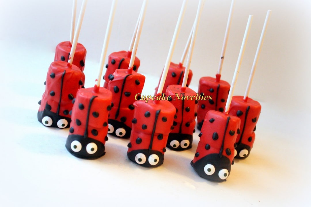 Ladybug Birthday Party Favors Dessert Chocolate Dipped Marshmallows ...