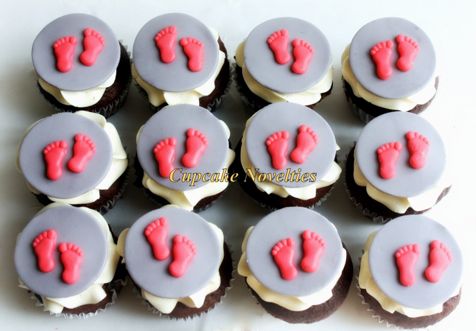 Baby Shower Cupcakes Baby Footprints Baby Feet Fondant Toppers - Etsy