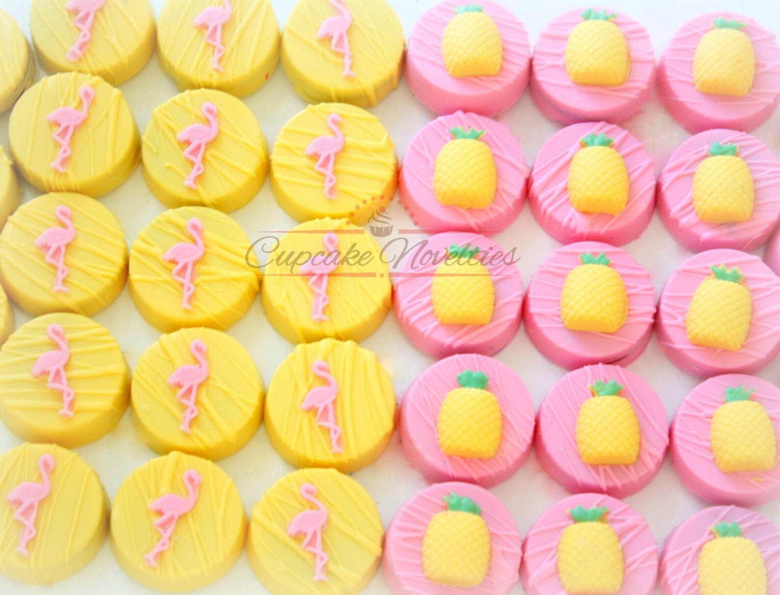 Pineapple Cookies Flamingo Favors Pineapple Chocolate Oreos - Etsy