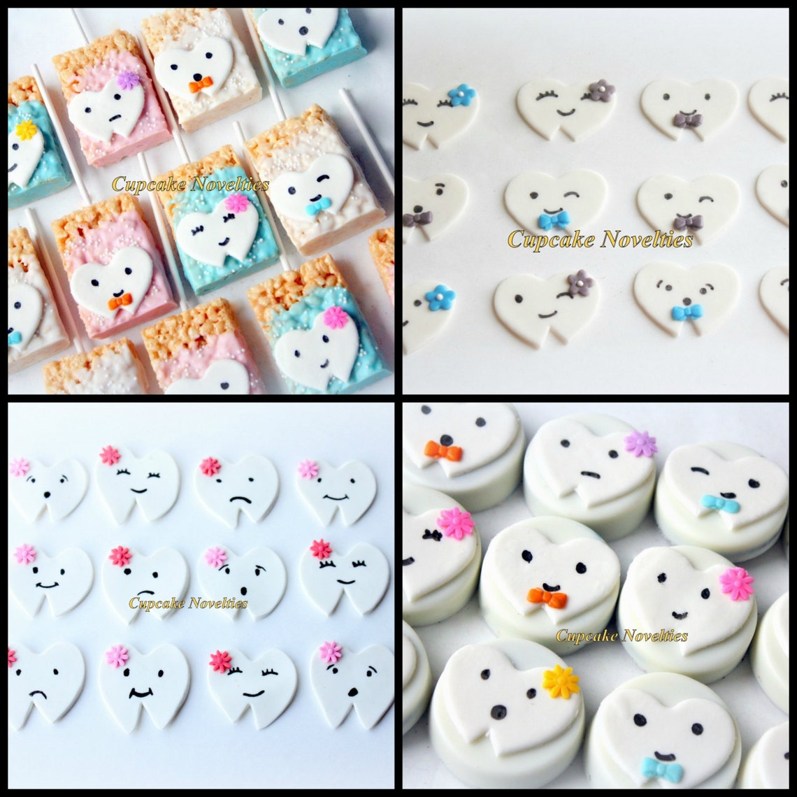 Dentist Gift Fondant Teeth Tooth Cupcake Toppers DIY Cupcakes - Etsy