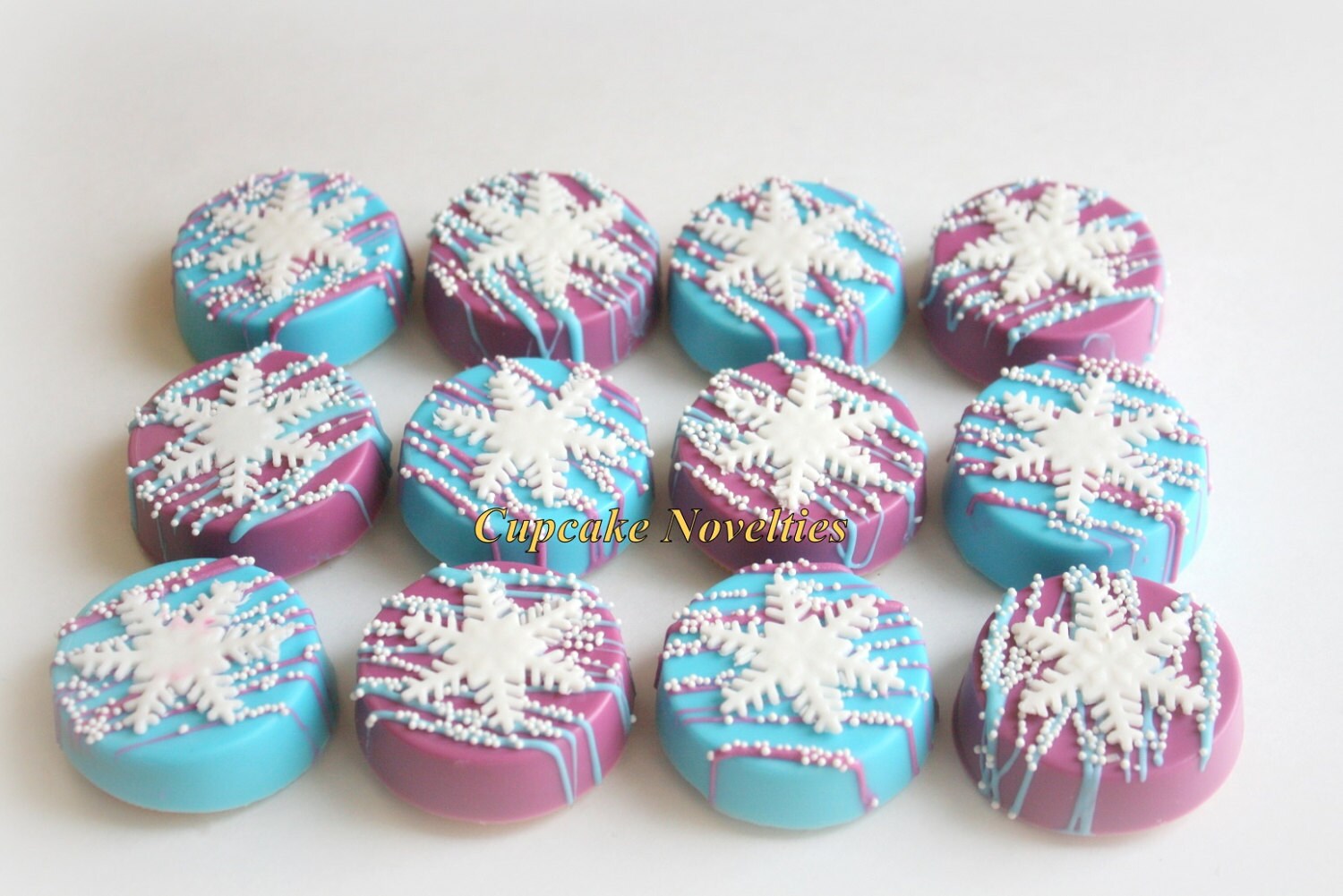 Winter Wonderland Birthday Snowflake Cookies Chocolate Oreos - Etsy