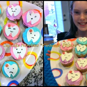 Dentist Gift Fondant Teeth Tooth Cupcake Toppers DIY Cupcakes Cake ...
