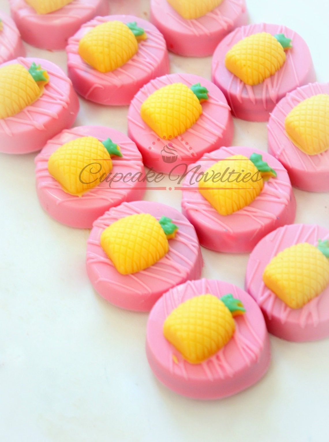 Pineapple Cookies Flamingo Favors Pineapple Chocolate Oreos - Etsy