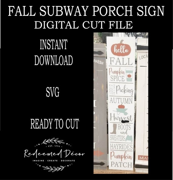 Fall Porch Sign Leaner Digital File SVG File Stencil - Etsy