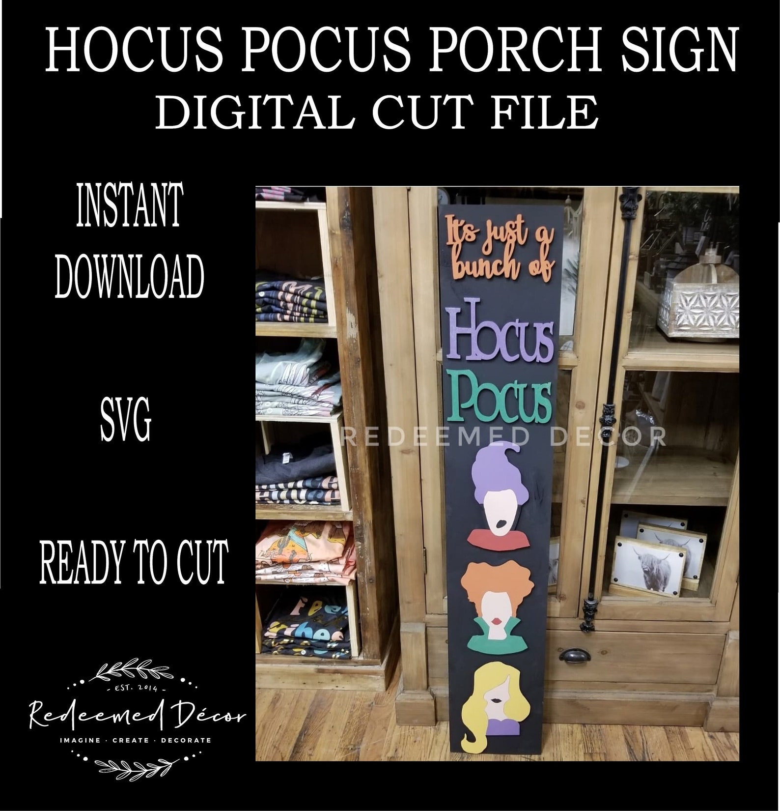 Hocus Pocus Movie Porch Sign Leaner Digital File SVG - Etsy