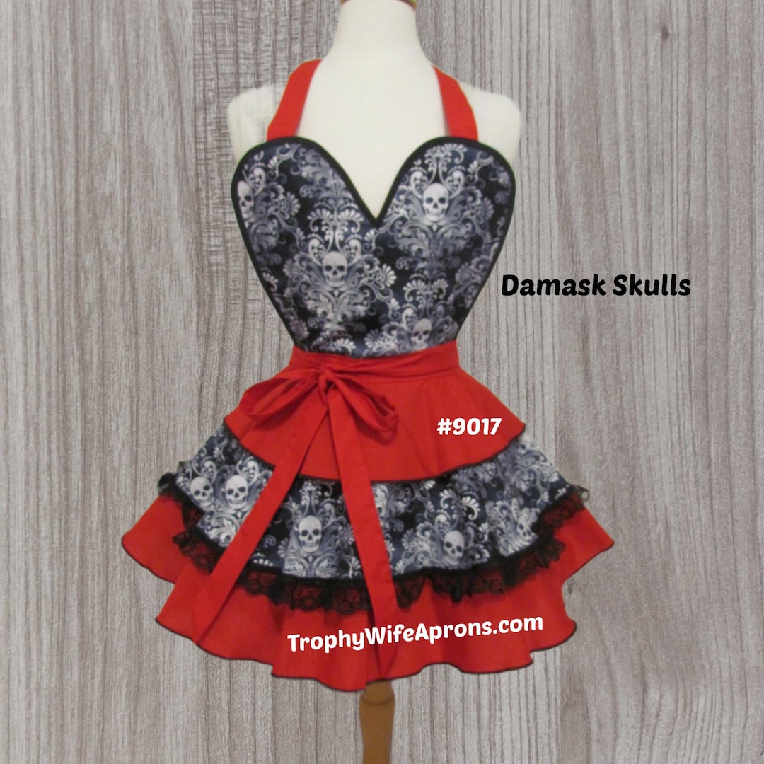 9017 FLIRTY PINUP APRONS, Handmade Sexy Aprons, 1950s Pinup Aprons, Retro Pinup Aprons, Sexy ...