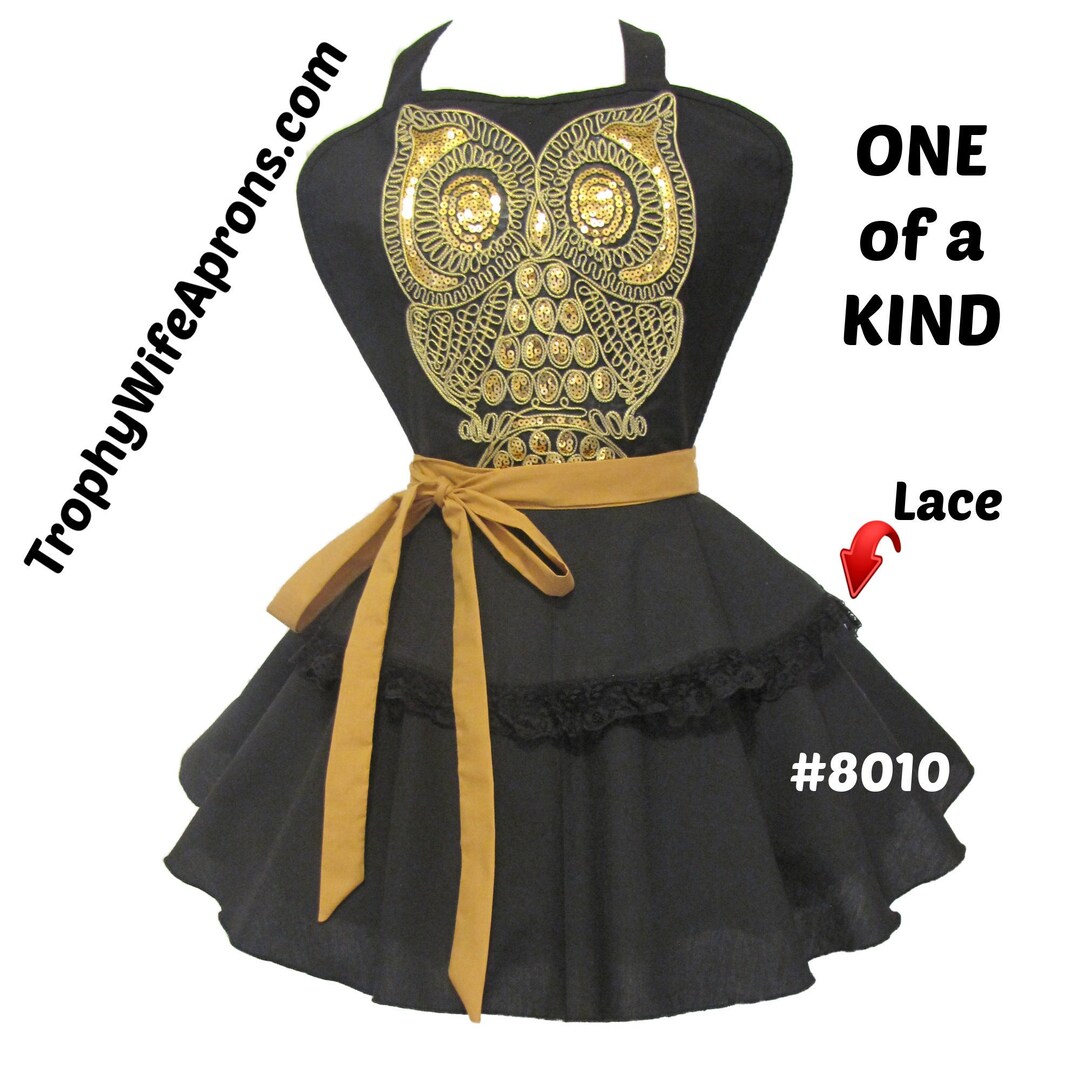 8010 Owl Dress Style Apron Pinup Apron Flirty Apron Sexy Retro Apron