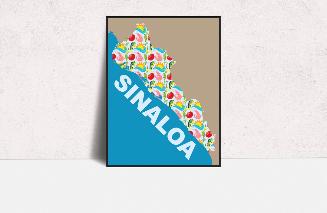 Minimalist Map Sinaloa State Original Artwork 18x24 Digital Download ...