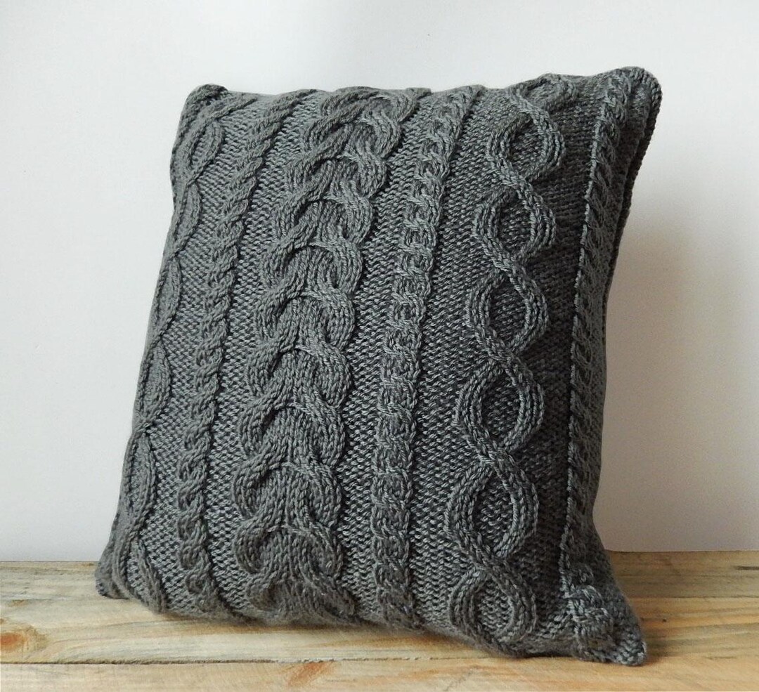 KNITTING PATTERN / Cushion Cover Knitting Tutorial Throw Pillow With ...