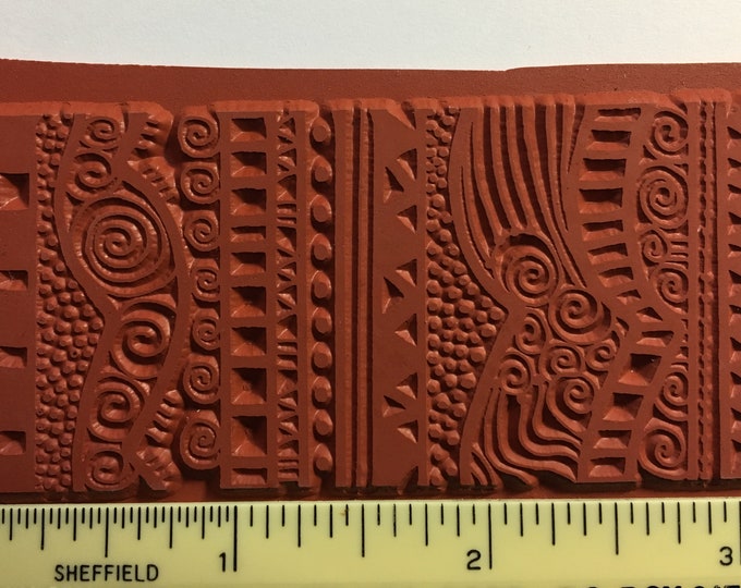 16 Assorted 1" Deep Etched Texture Rubber Art Stamps Flexible Unmounted ...