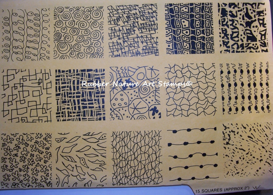 15 Deep Etched Rubber Nature Art Stamp Unmounted Texture | Etsy