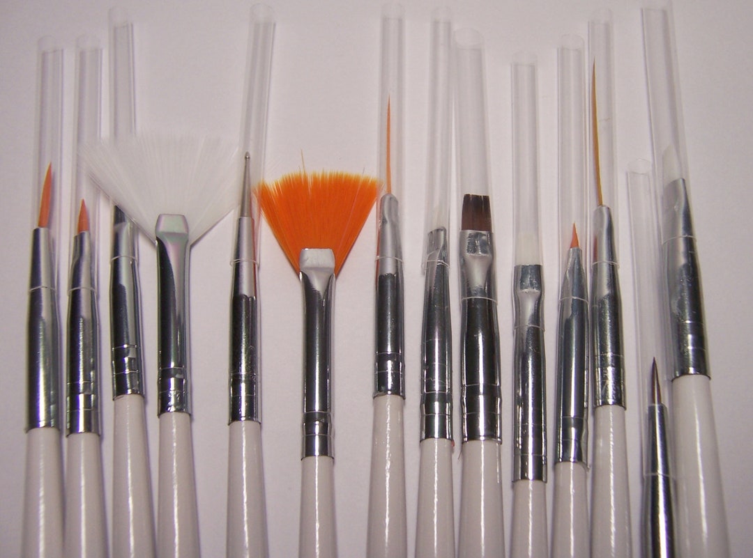 14 Pc Paint Brush Set - Inexpensive Small Detail Brushes for Nail Art ...
