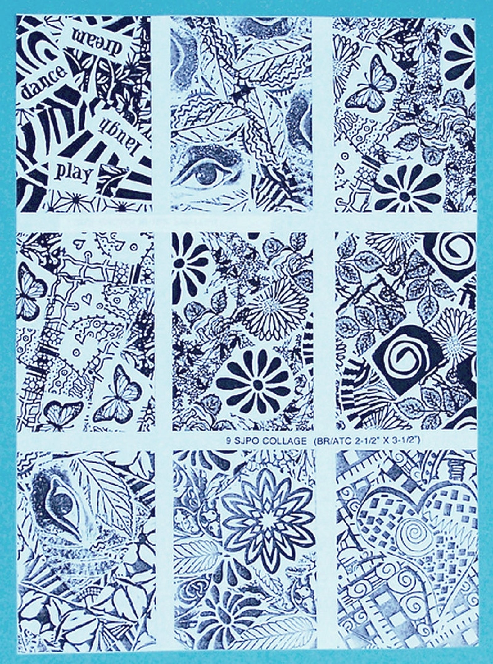 9 Cool! Collaged ATC Rubber Stamps ~ Deep Etched Unmounted Designs ...