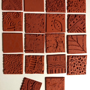 18 Assorted 1" Deep Etched Texture Rubber Art Stamps Flexible ...