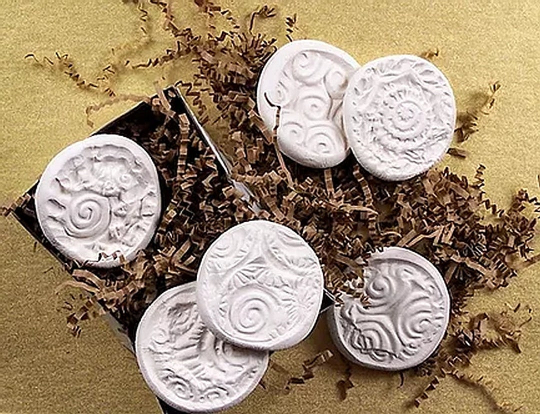 6 Assorted Swirl Design Ceramic Clay Molds - Impress Patterns and ...