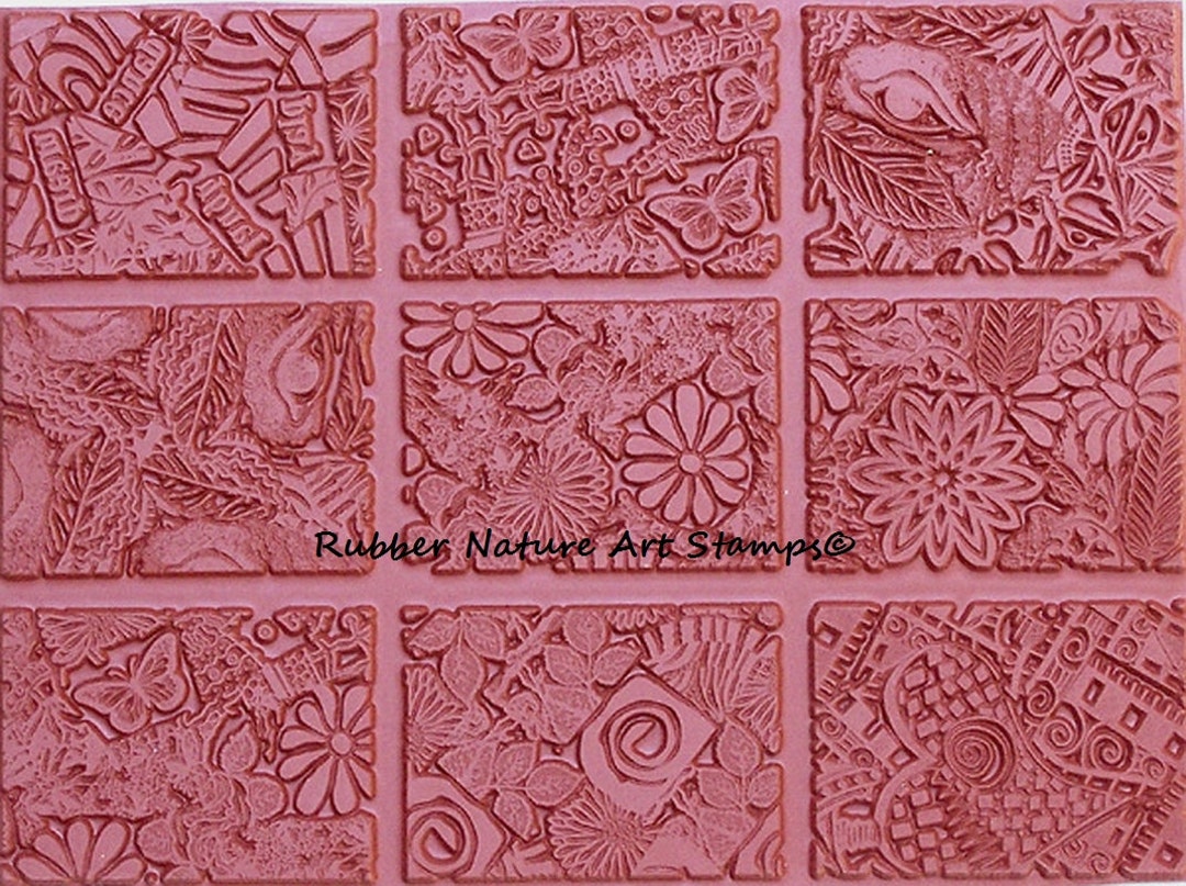 9 Cool! Collaged ATC Rubber Stamps ~ Deep Etched Unmounted Designs ...
