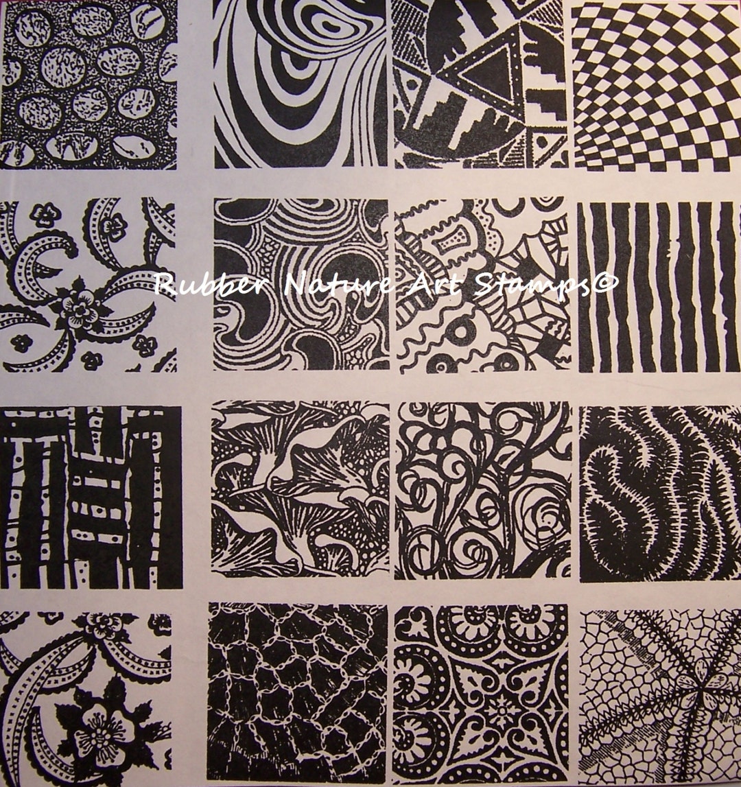 16 Deep Etched Rubber Nature Art Stamp Unmounted Texture Rubber Stamps ...