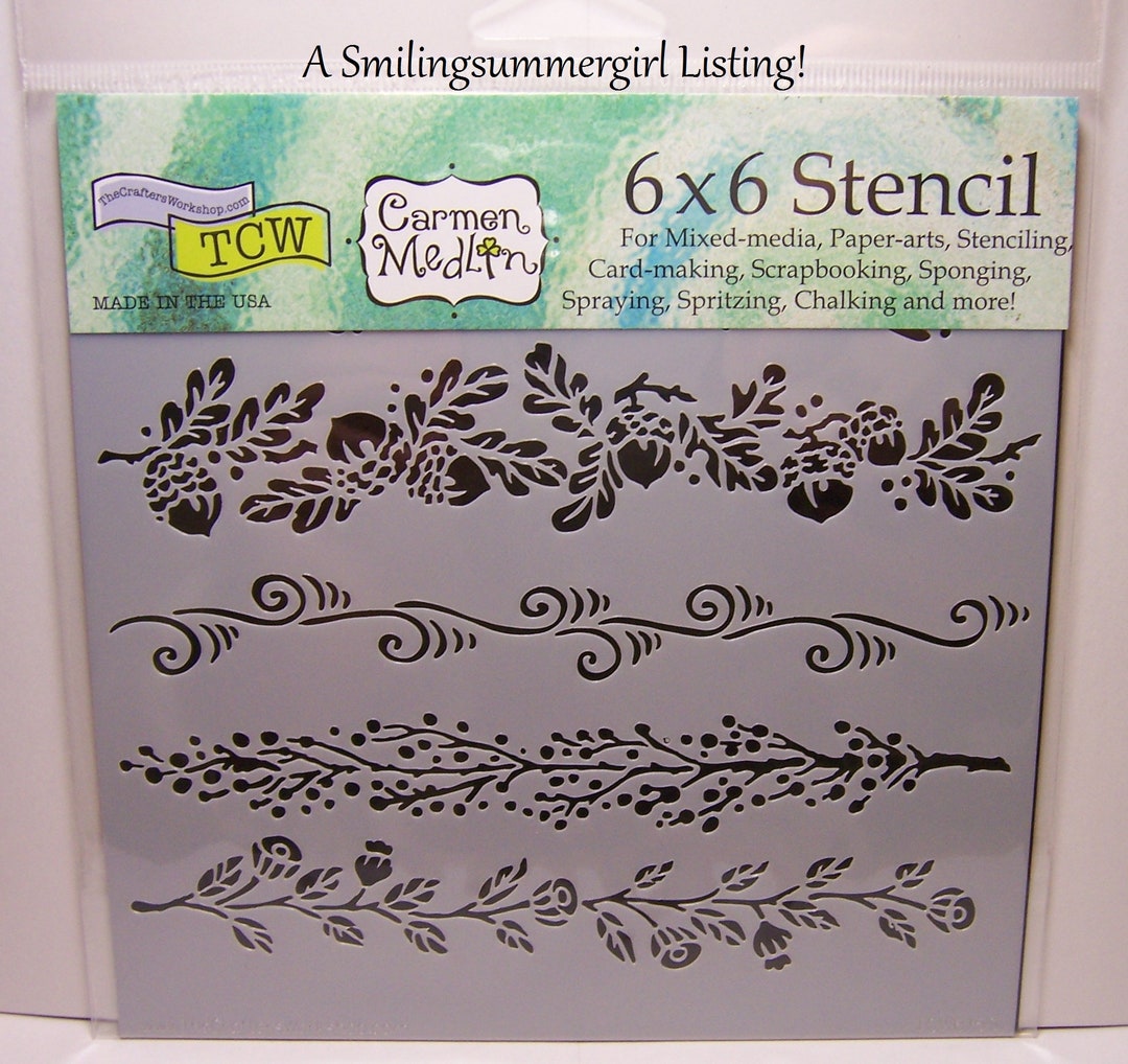 Fanciful Borders 6x6 Stencil for Paper Crafts &home Decor Stenciling ...