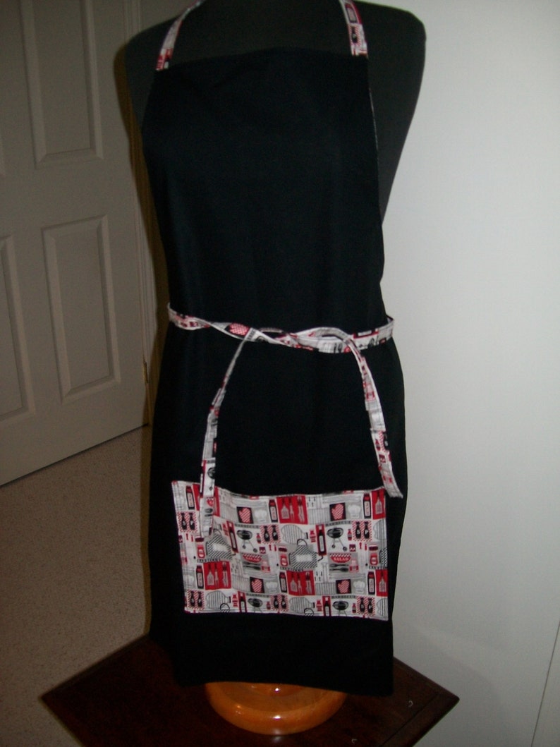 Reversible Barbecue Apron Red Black White Barbeque Grill | Etsy