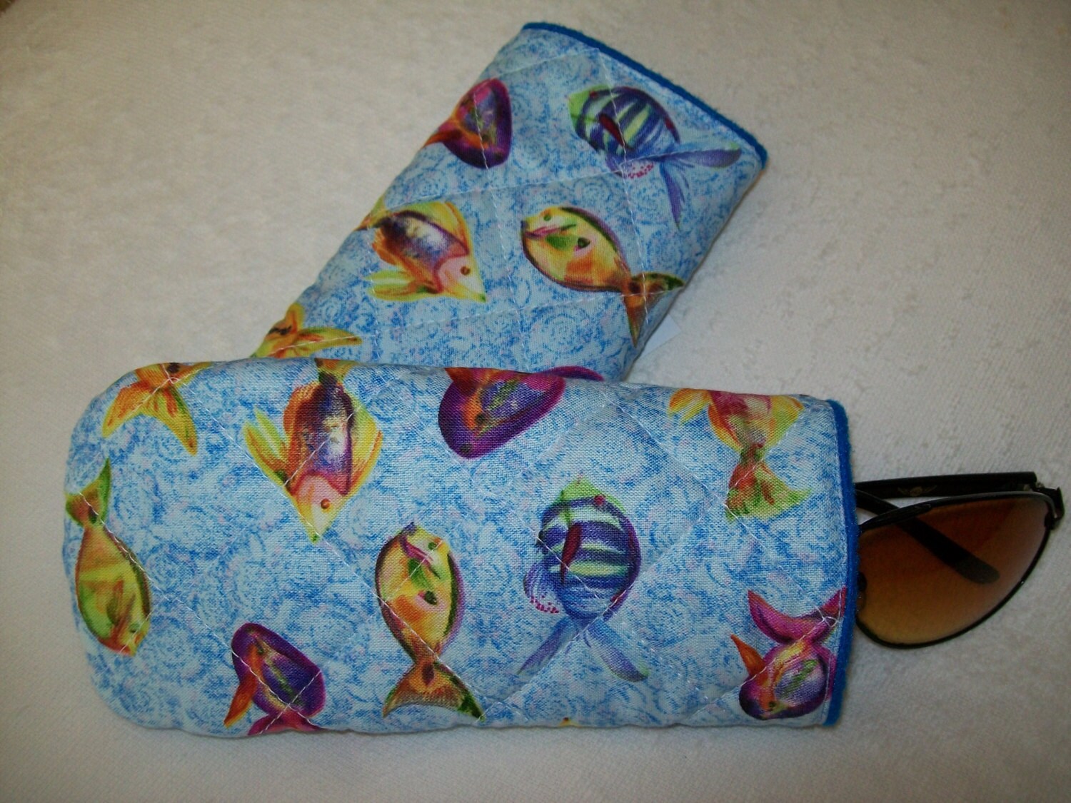 Fish Eyeglass Case Nautical Sea Quilted Eye Glass Case in - Etsy
